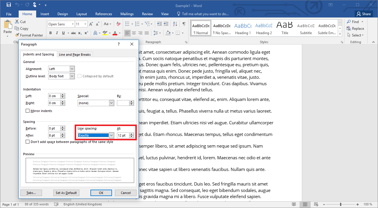 Line Spacing Word How To Double space In Word IONOS