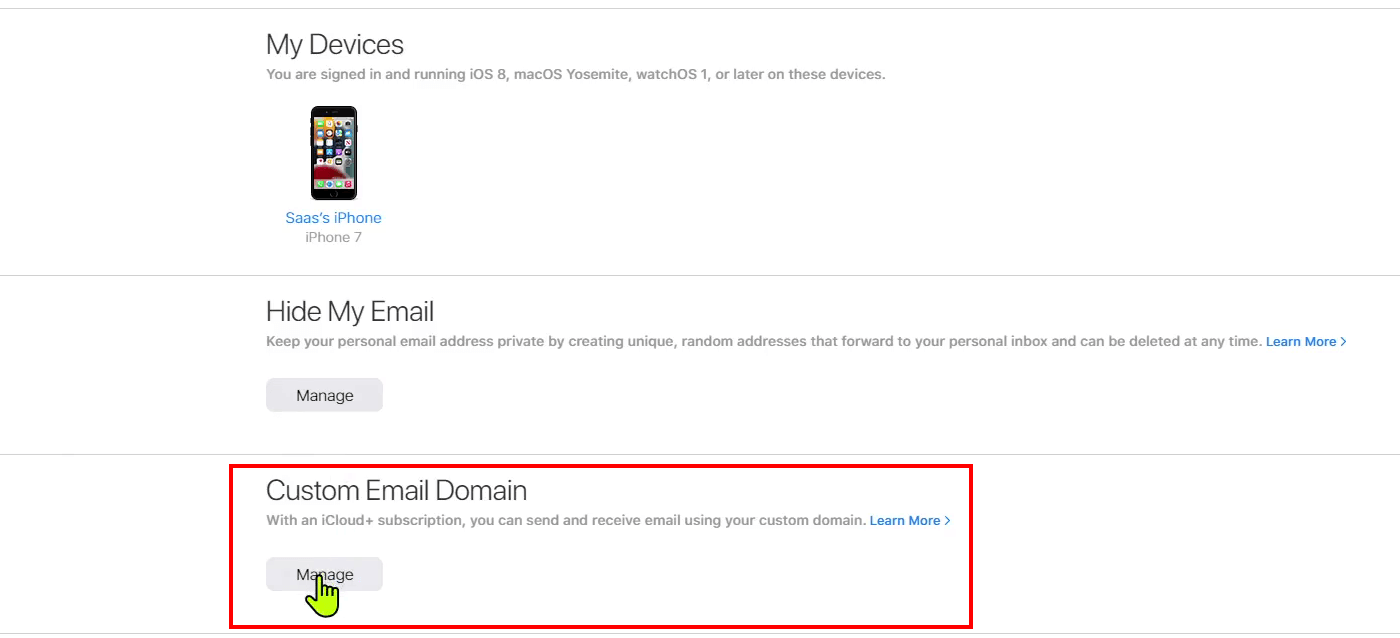 iCloud: Use a custom domain for an Apple mail address - IONOS