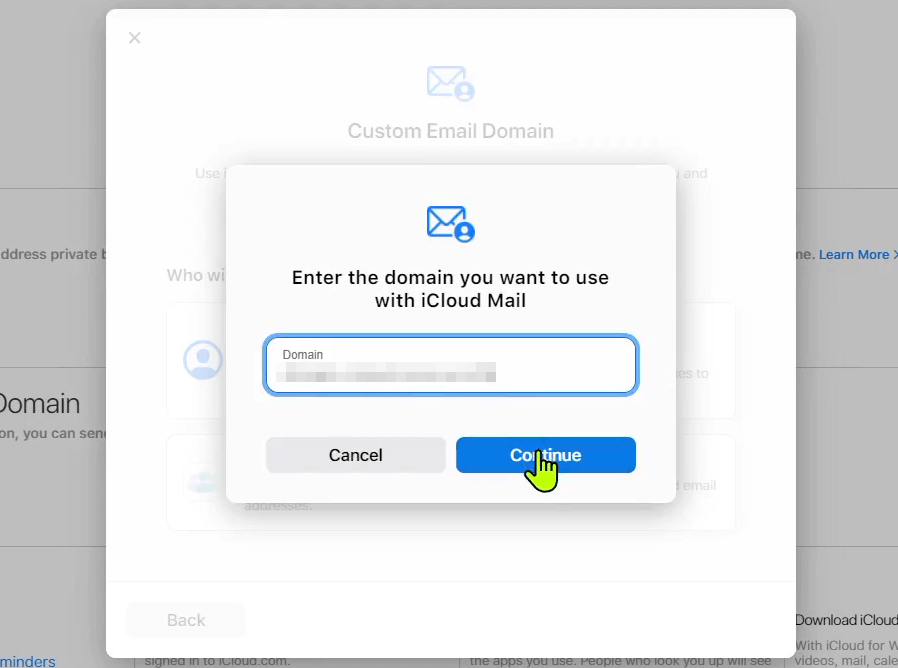 iCloud: Use a custom domain for an Apple mail address - IONOS