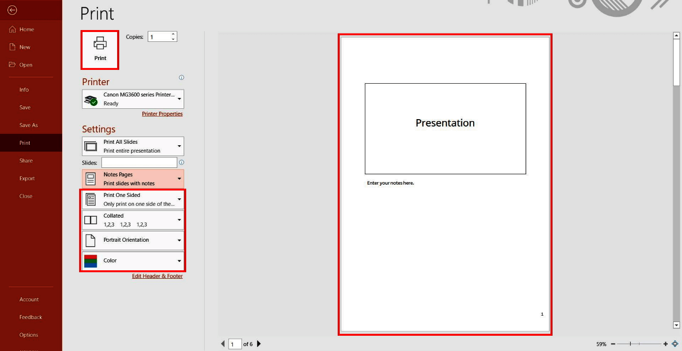 How to print PowerPoint with notes: step-by-step instructions - IONOS UK