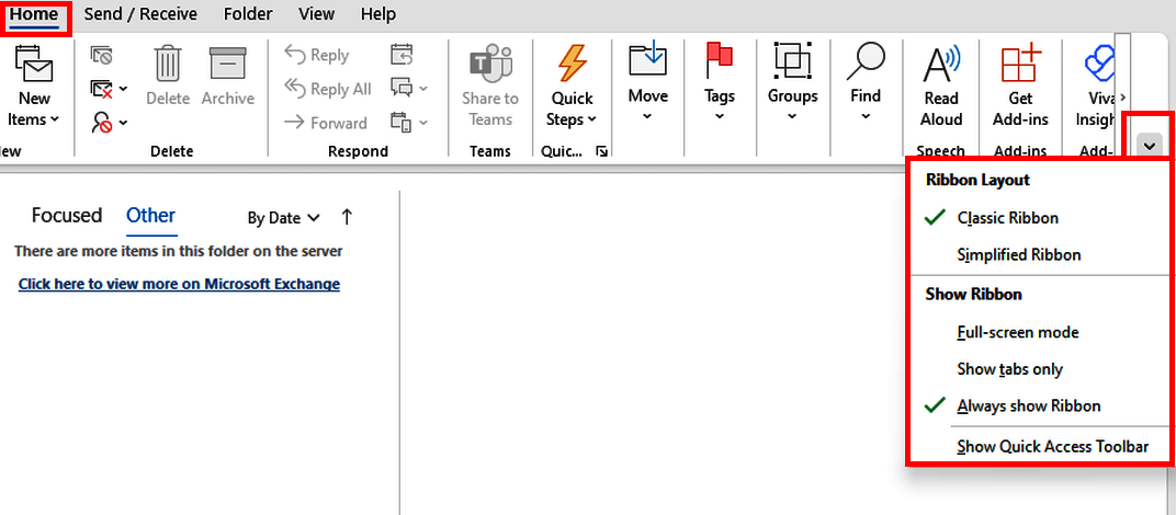 How to change Outlook view settings - IONOS UK