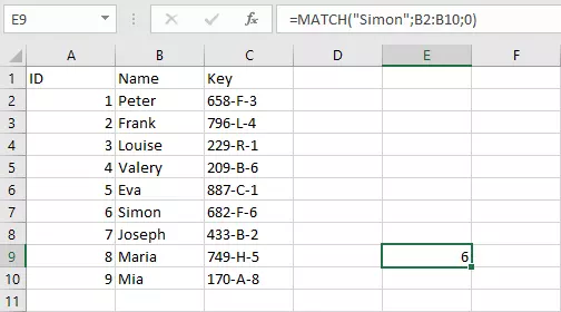 Excel MATCH Function | How to easily use Excel MATCH() - IONOS