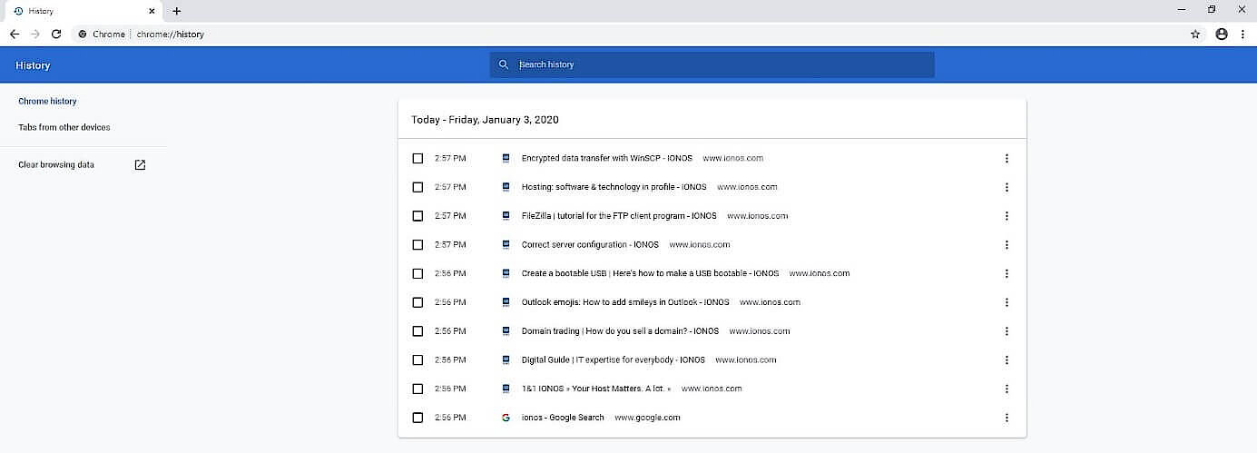 How to restore Tabs and Session in Google Chrome - IONOS UK
