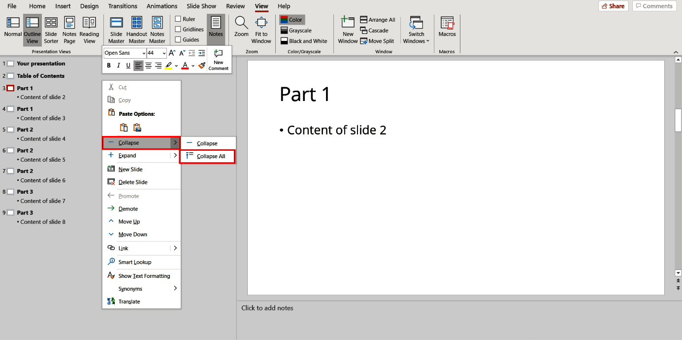 How to easily create a table of contents in PowerPoint - IONOS UK