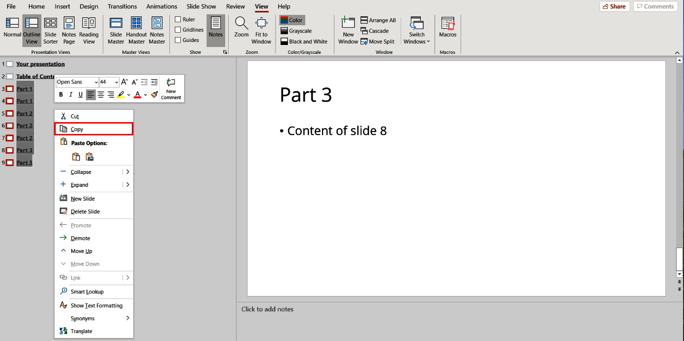 How to easily create a table of contents in PowerPoint - IONOS UK