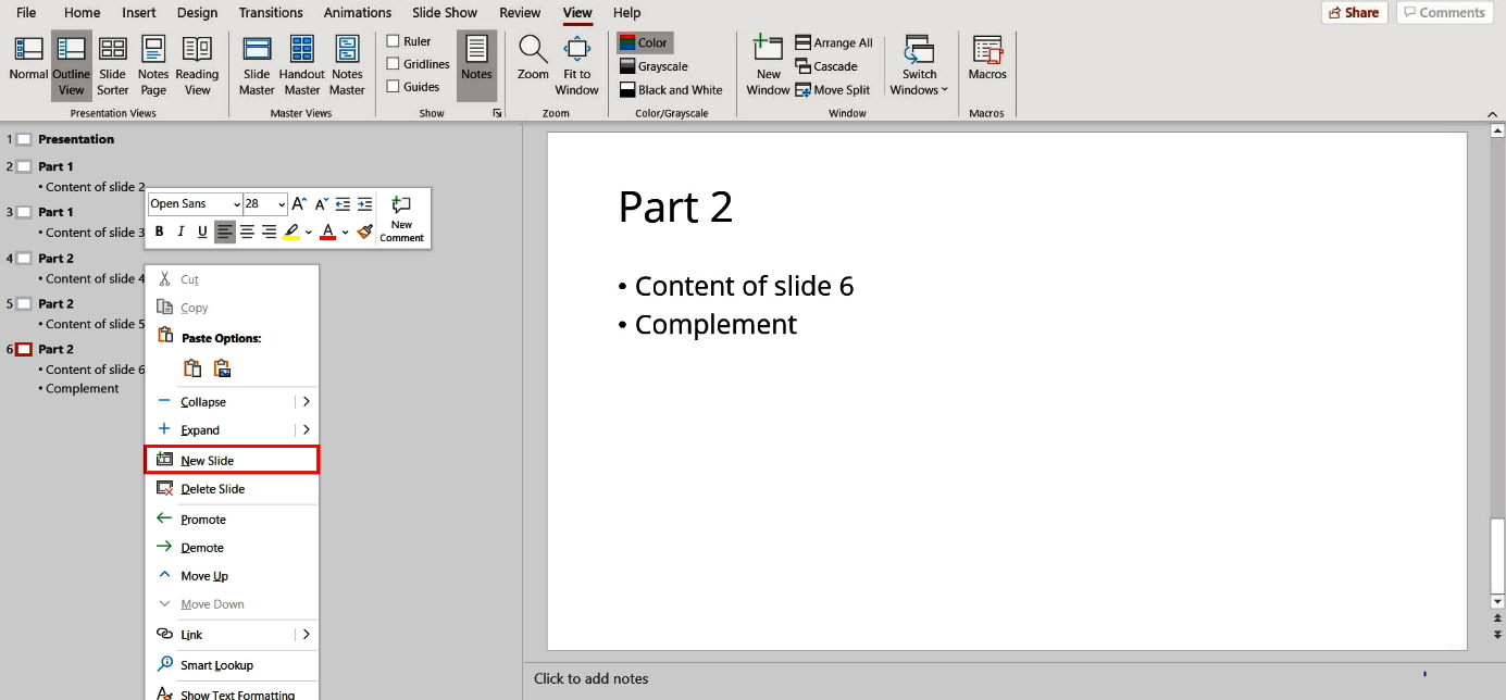 PowerPoint: structure a presentation using Outline View - IONOS UK