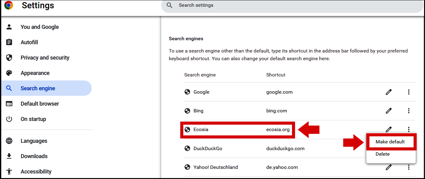 How to set Ecosia as your default search engine - IONOS UK