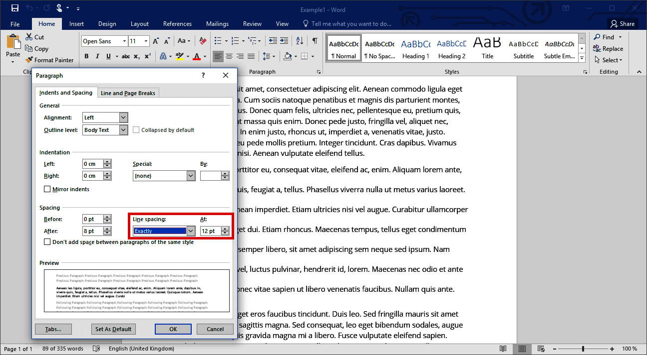 Line spacing Word | How to double-space in Word - IONOS UK