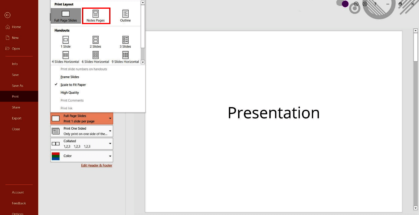How to print PowerPoint with notes: step-by-step instructions - IONOS UK