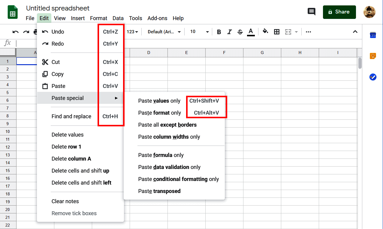 Google Sheets keyboard shortcuts for PC and Mac - IONOS UK