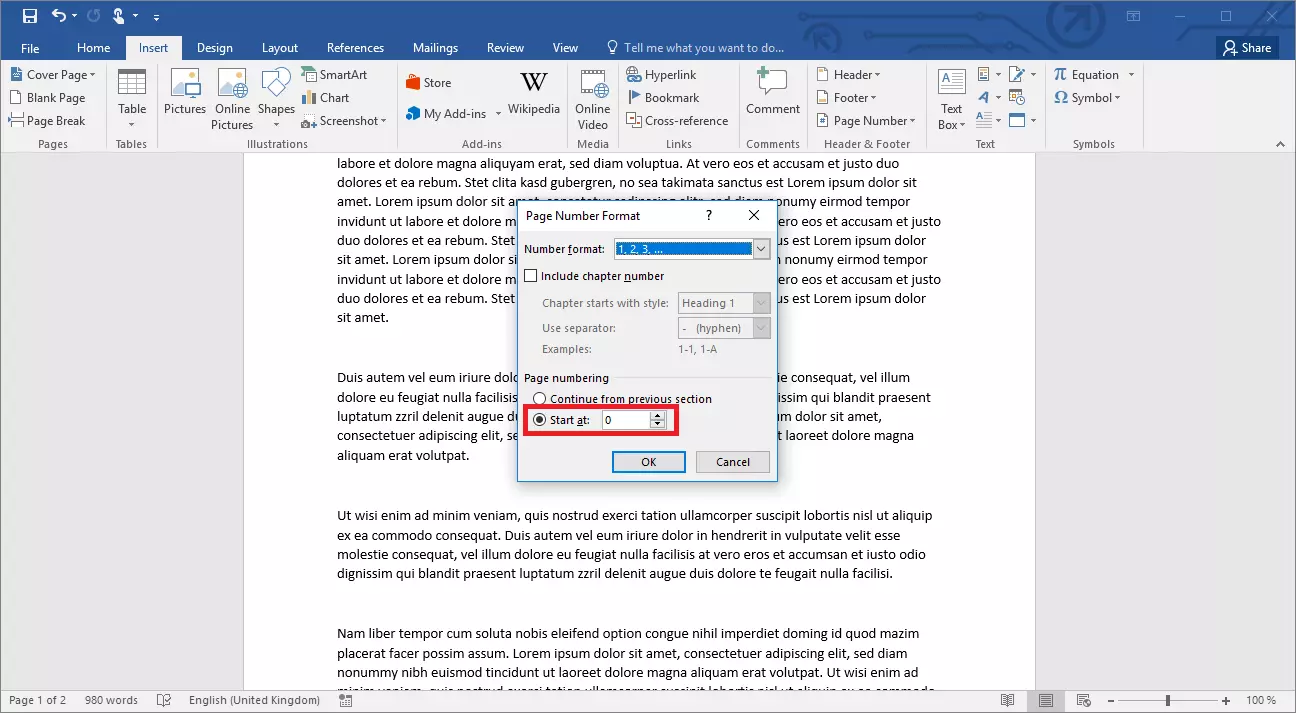 Word: How to add page numbers - IONOS